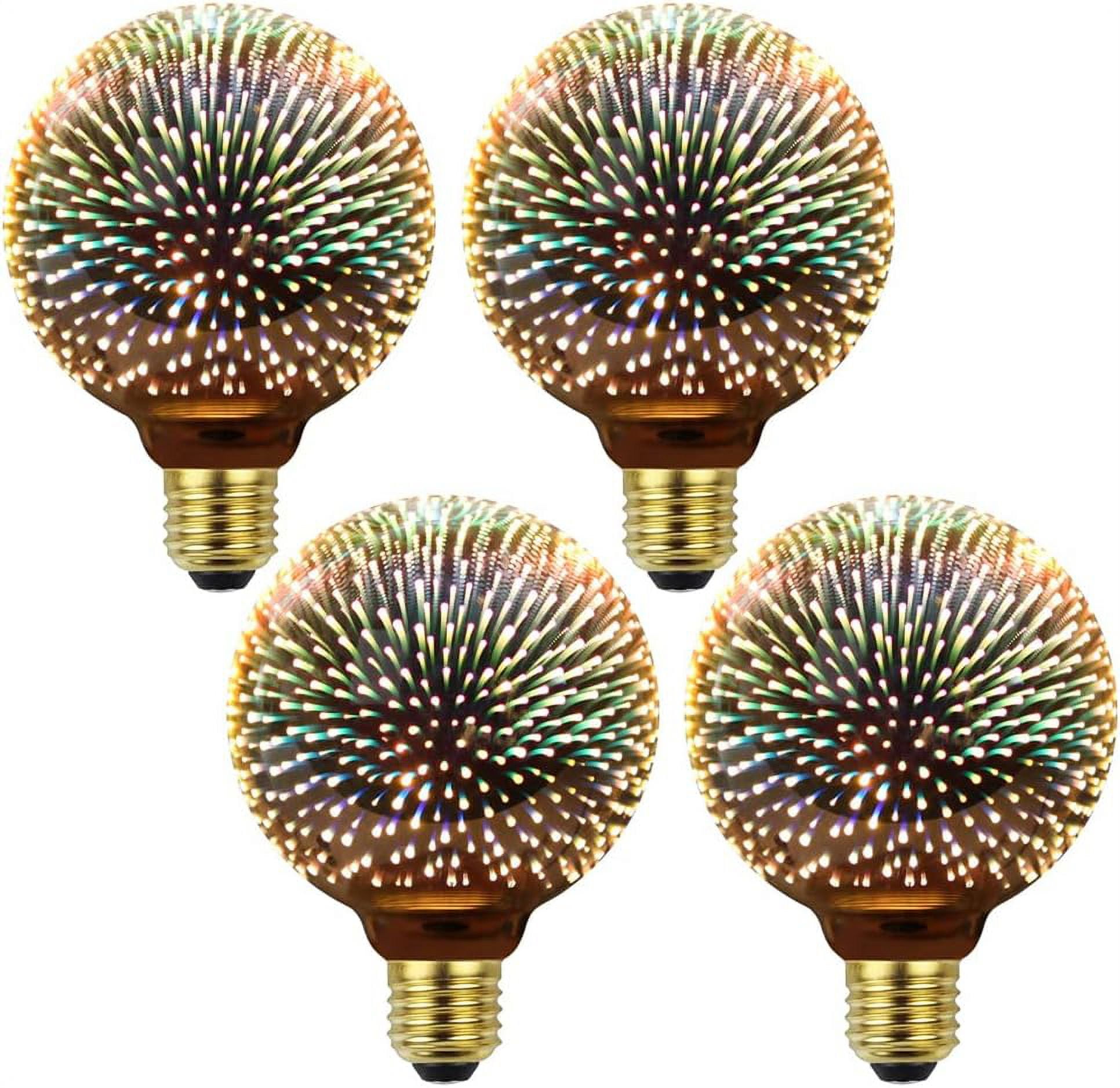 LINLIN 4 Pcs 3D Fireworks Decorative Light Bulb, E27 Base, 4W, AC85 ...