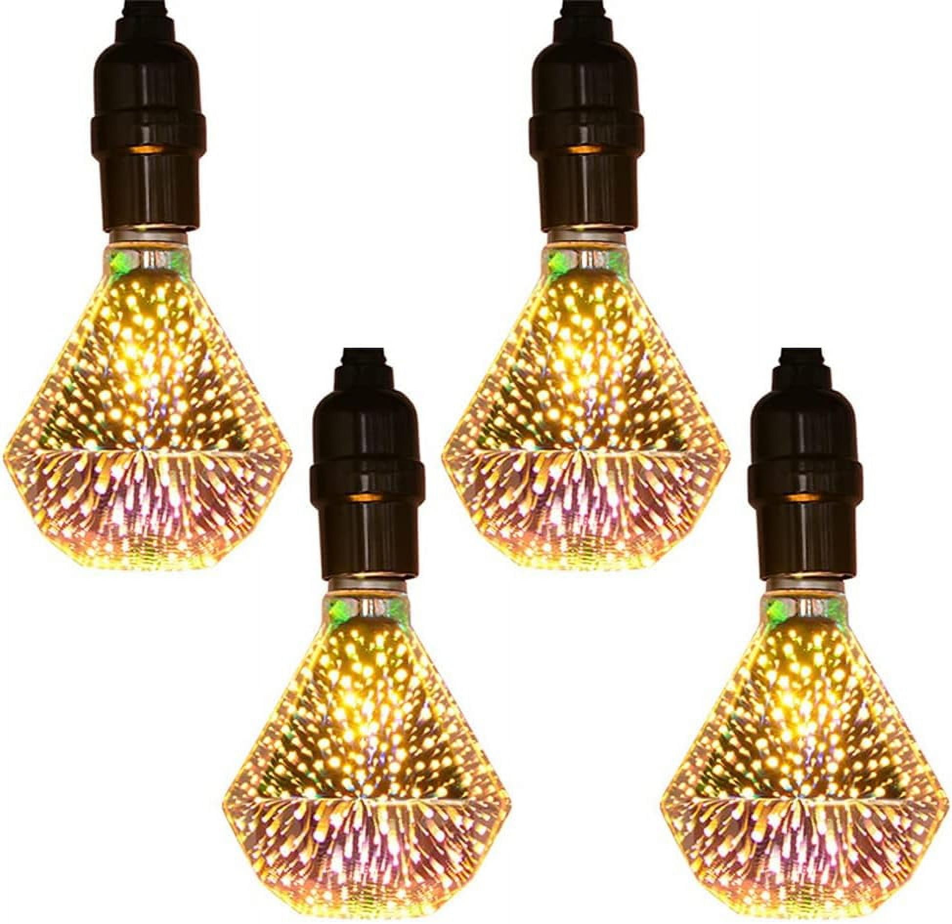LINLIN 4 Pcs 3D Fireworks Decorative Light Bulb, E27 Base, 4W, AC85 ...