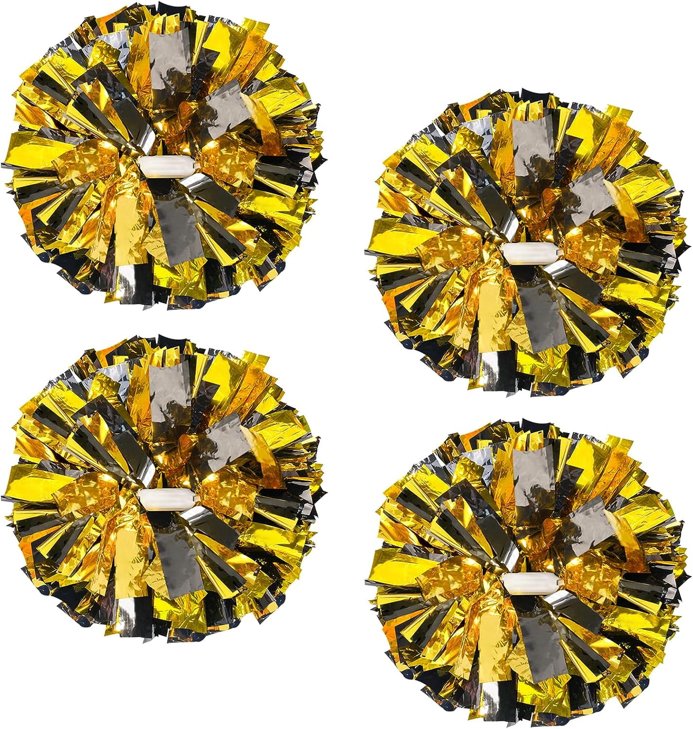 LINLIN 4Pcs Metallic Cheerleading Pom Poms, Cheerleader PomPoms with ...