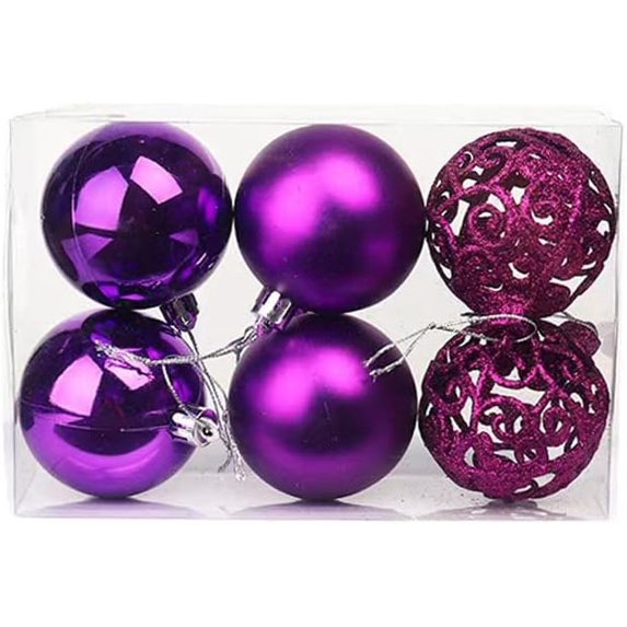 LINLIN 6Pcs 6cm Christmas Ball Assorted Christmas Ball Ball Glittering ...