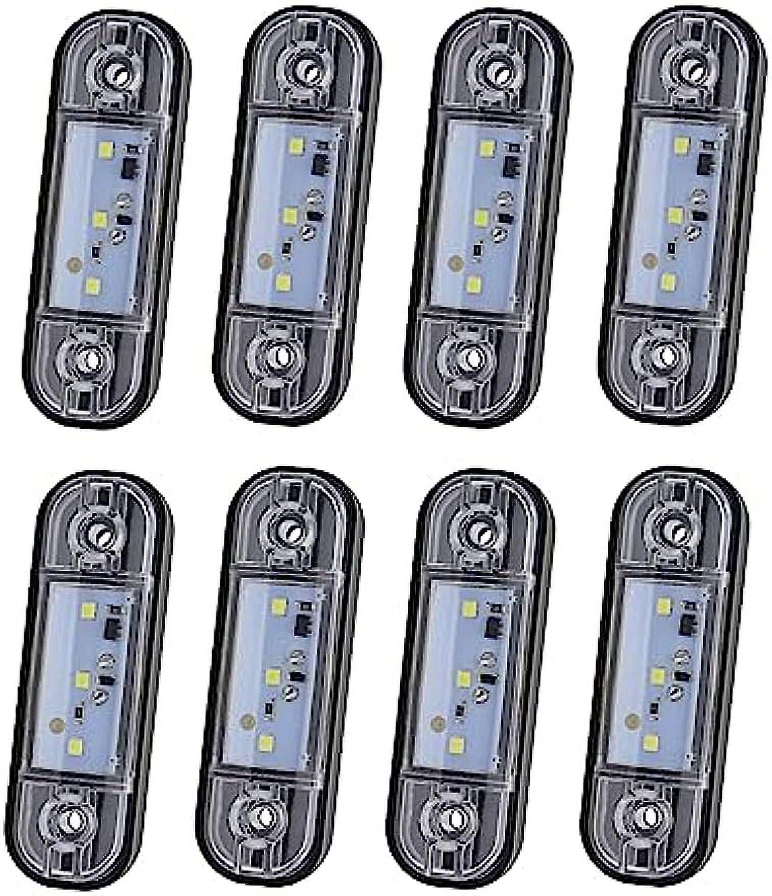 LINLIN 8PCS LED Side Marker Lights White,Universal Truck Trailer ...