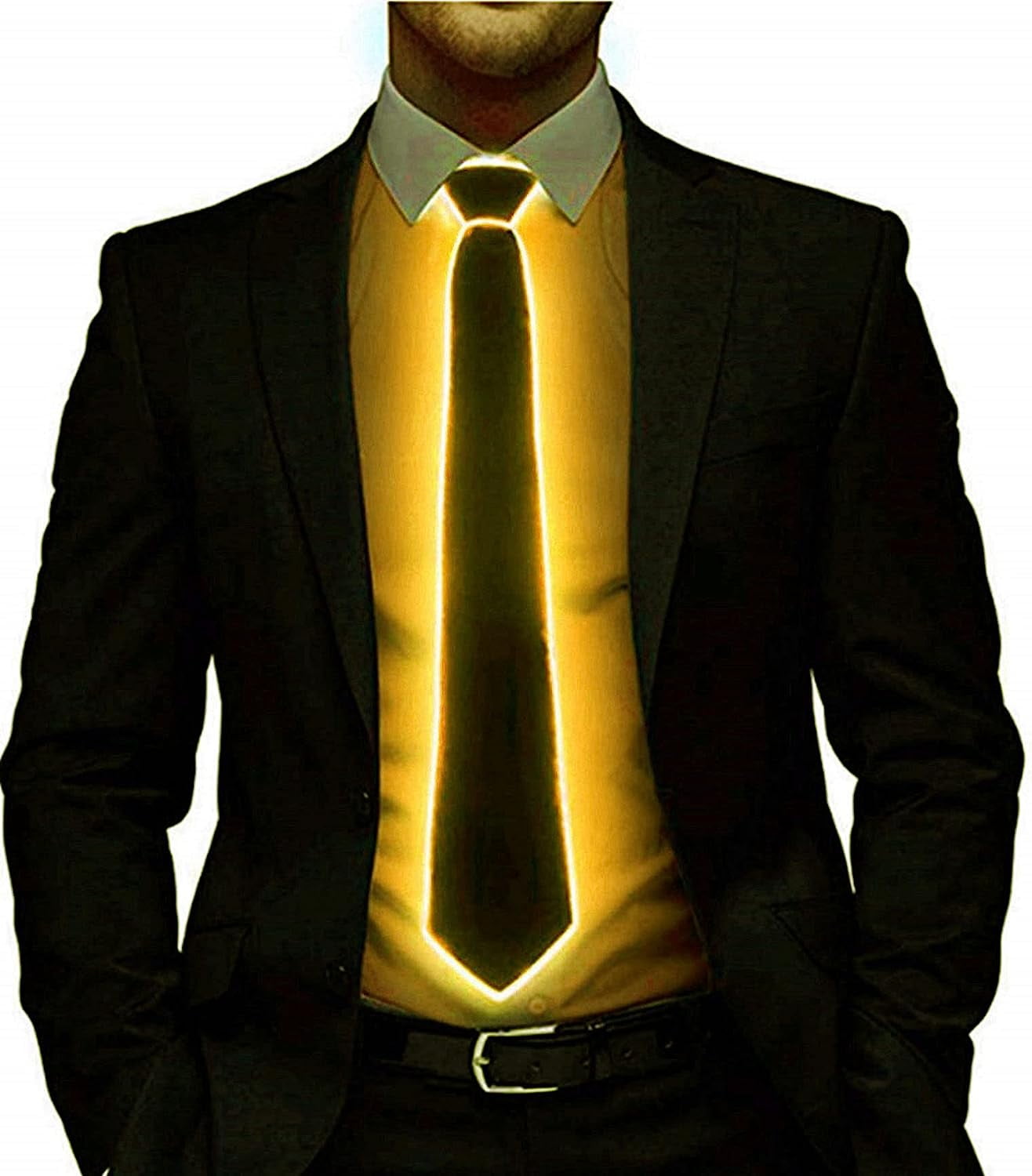 LINLIN Bow Tie and Suspenders Set for Men, LED Tie LED Suspenders Glow ...