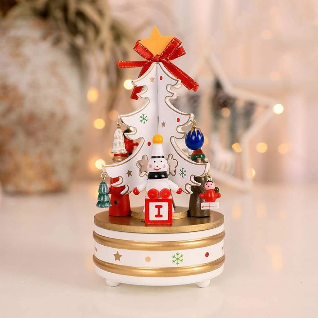 LINLIN Christmas Music Box, Retro Classic Wooden Clockwork Design Music ...