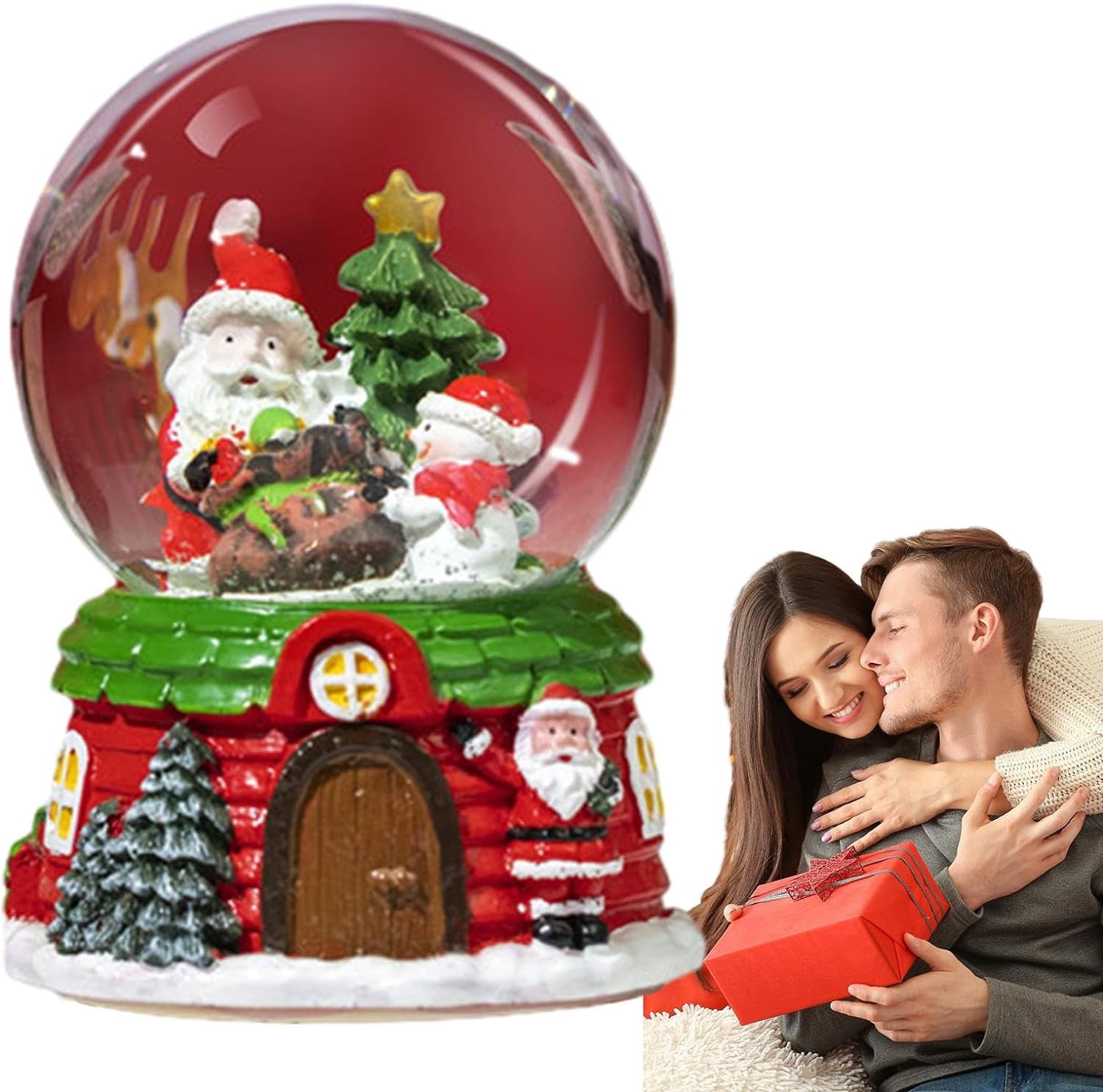 LINLIN Christmas Musical Snow Globe,Cute Music Ball Cartoon Water Globe ...