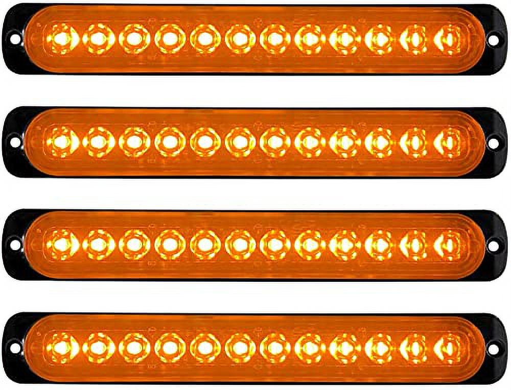 LINLIN Emergency Strobe Warning Lights, Universal 4Pack 12LED Surface ...