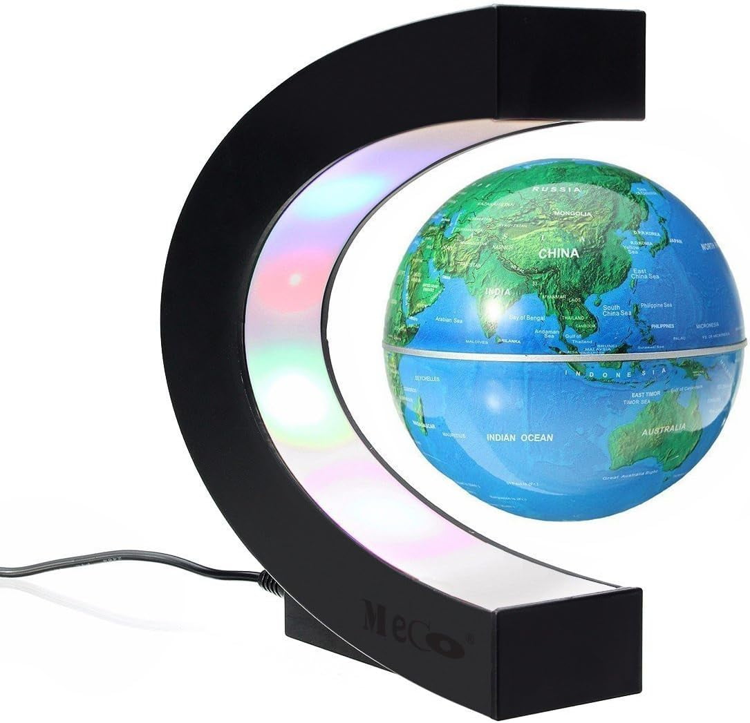 LINLIN Floating Globe, C Shape Magnetic Levitation Rotating Anti ...
