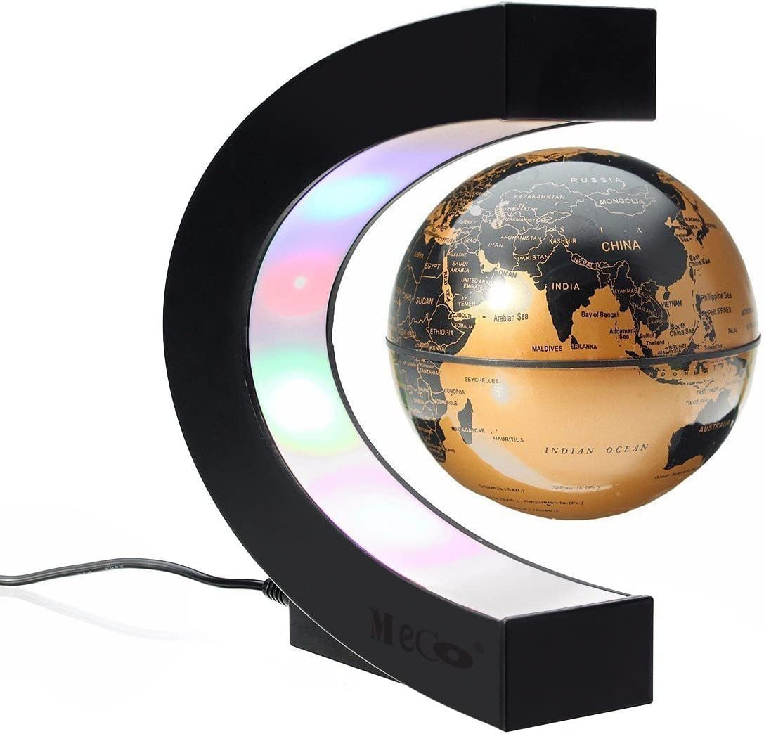 LINLIN Floating Globe, C Shape Magnetic Levitation Rotating Anti ...