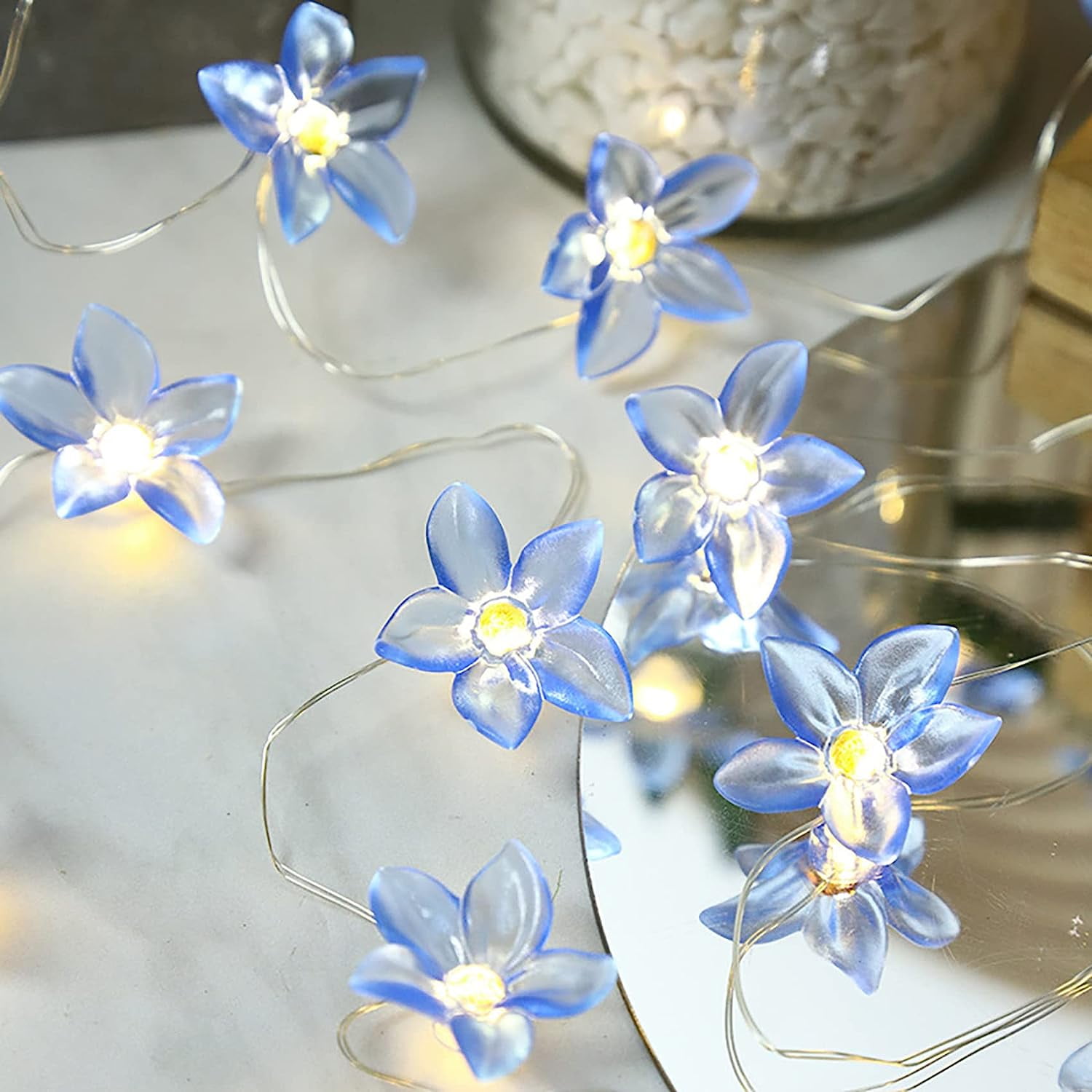 LINLIN Flower String Light 10ft 30 LEDs Battery Operated Spring Theme ...