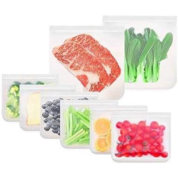 LINLIN Food Bags,Reusable Food Storage Bags, FDA Grade PEVA Silicone ...