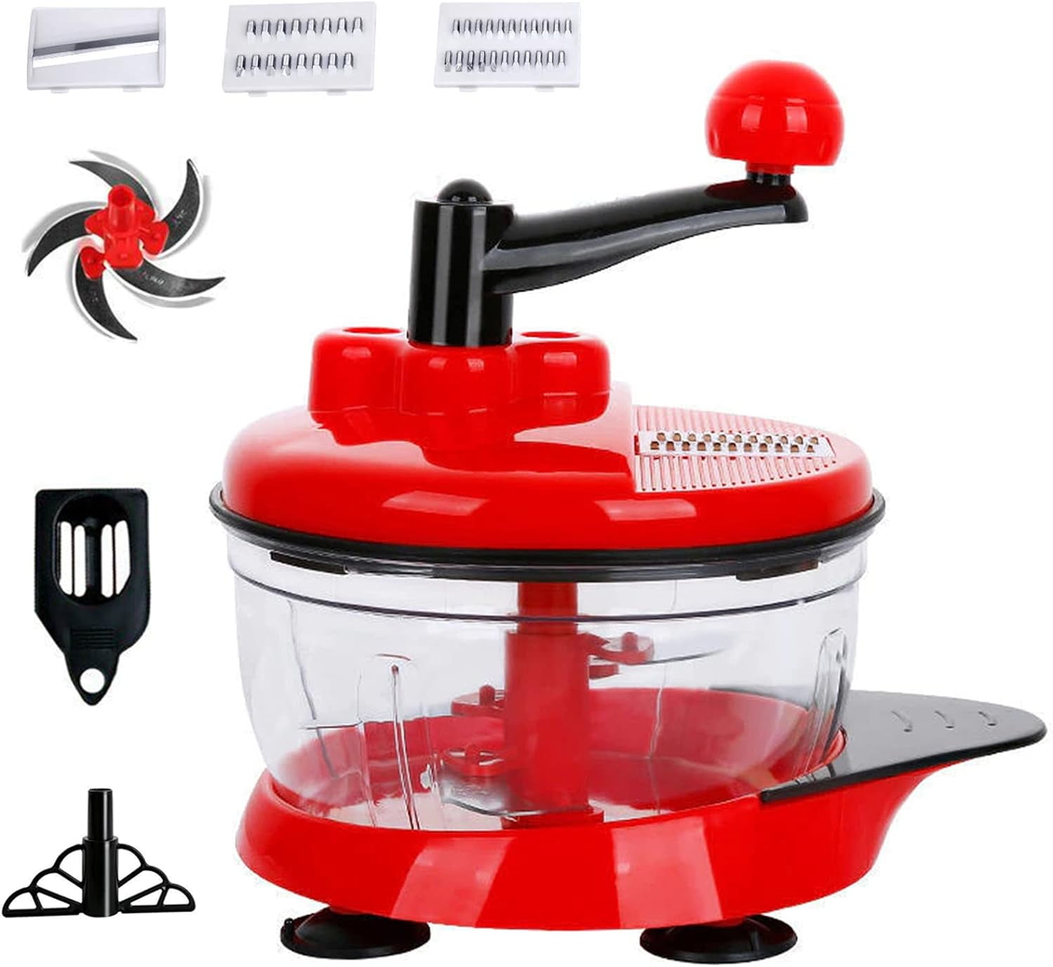 LINLIN Food Processor,Hand Powered Crank Food Processor Chopper,Food ...