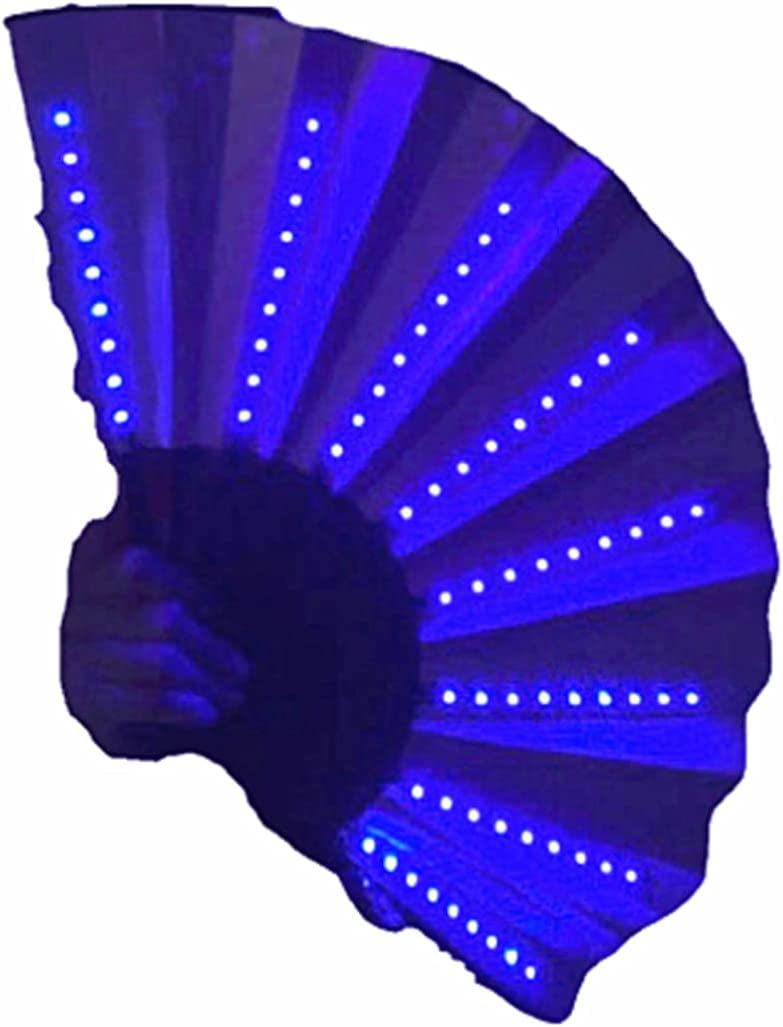 LINLIN Hand Fans Folding Fan Glow Folding LED Fan Dancing Lights Fan ...