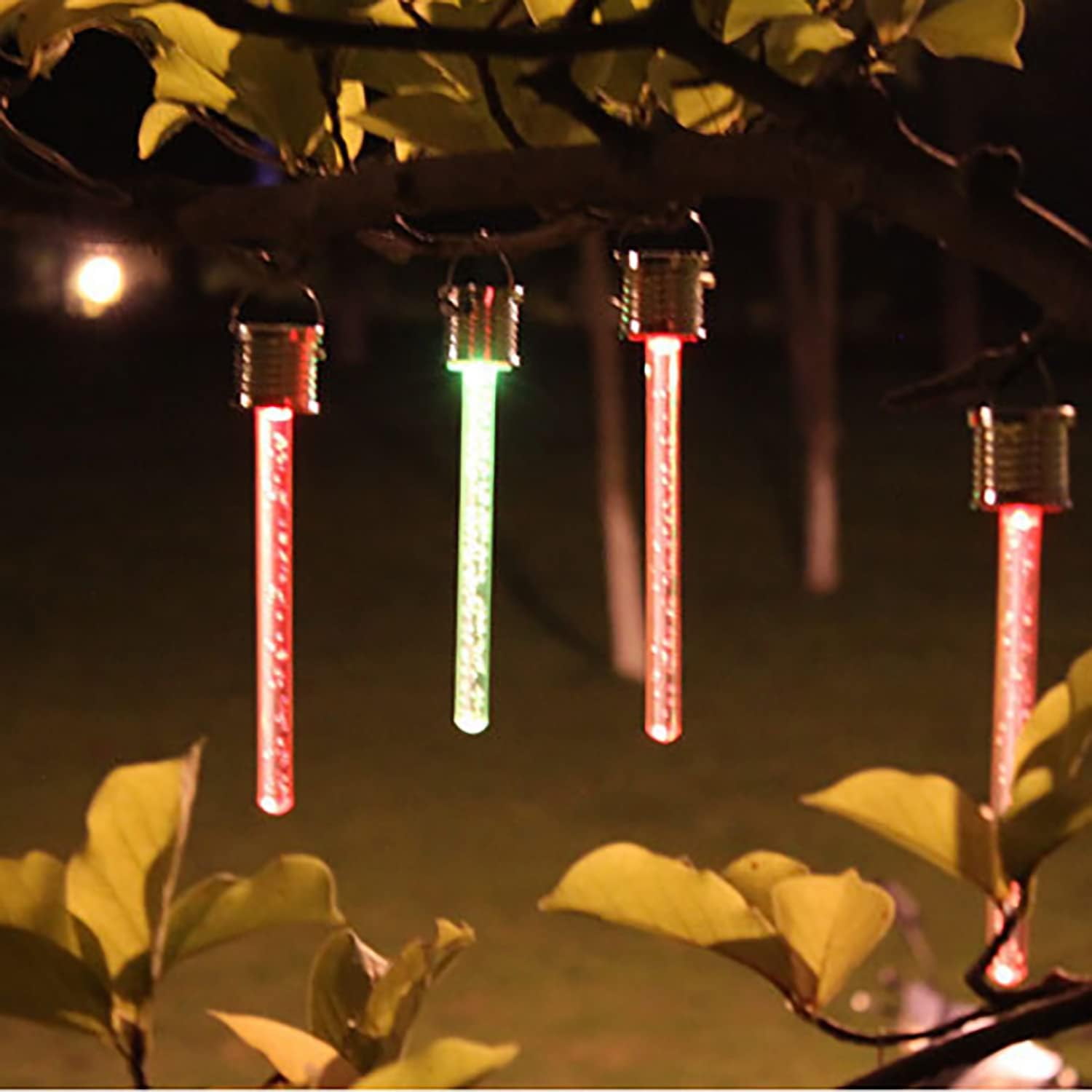 LINLIN Hanging Solar Lights Outdoor Solar Garden Pathway Lights Color ...