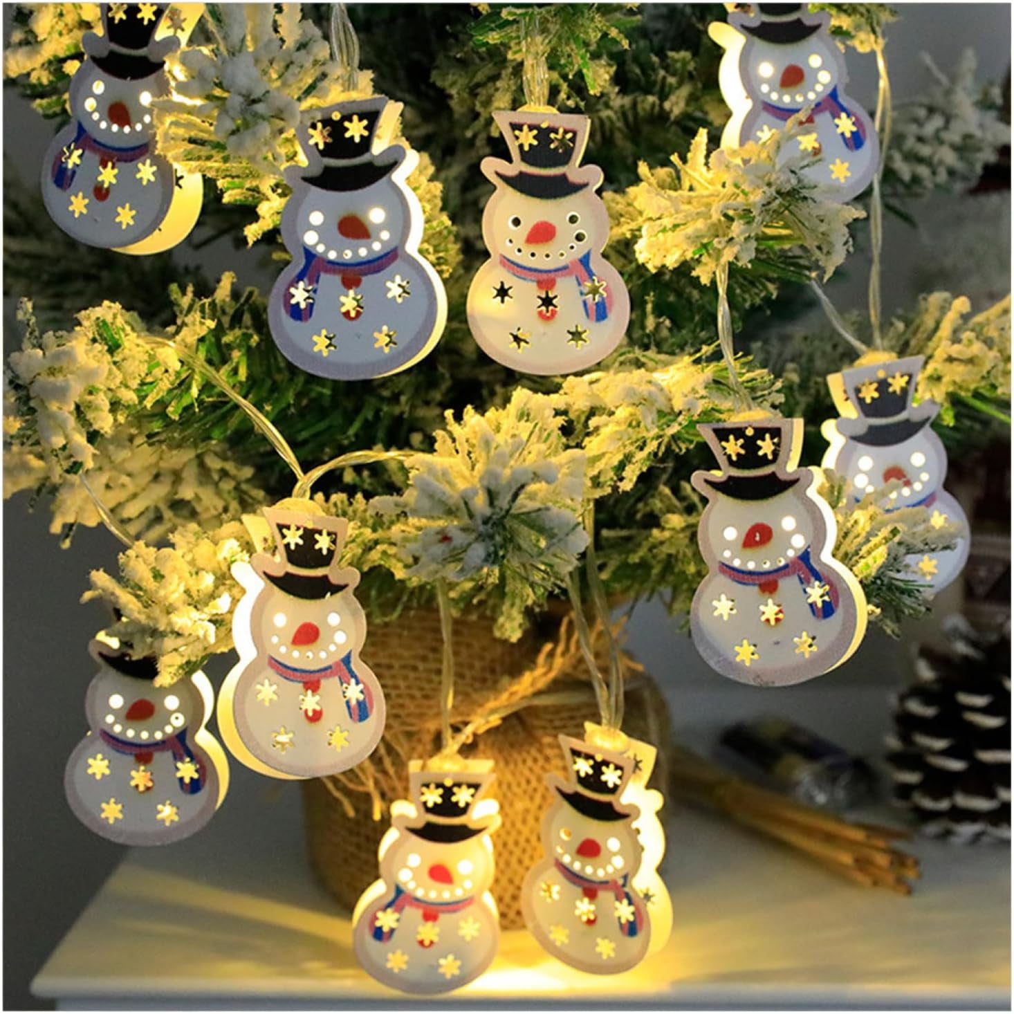 LINLIN Iron Christmas Decor String Light|Warm White Copper Wire Fairy ...