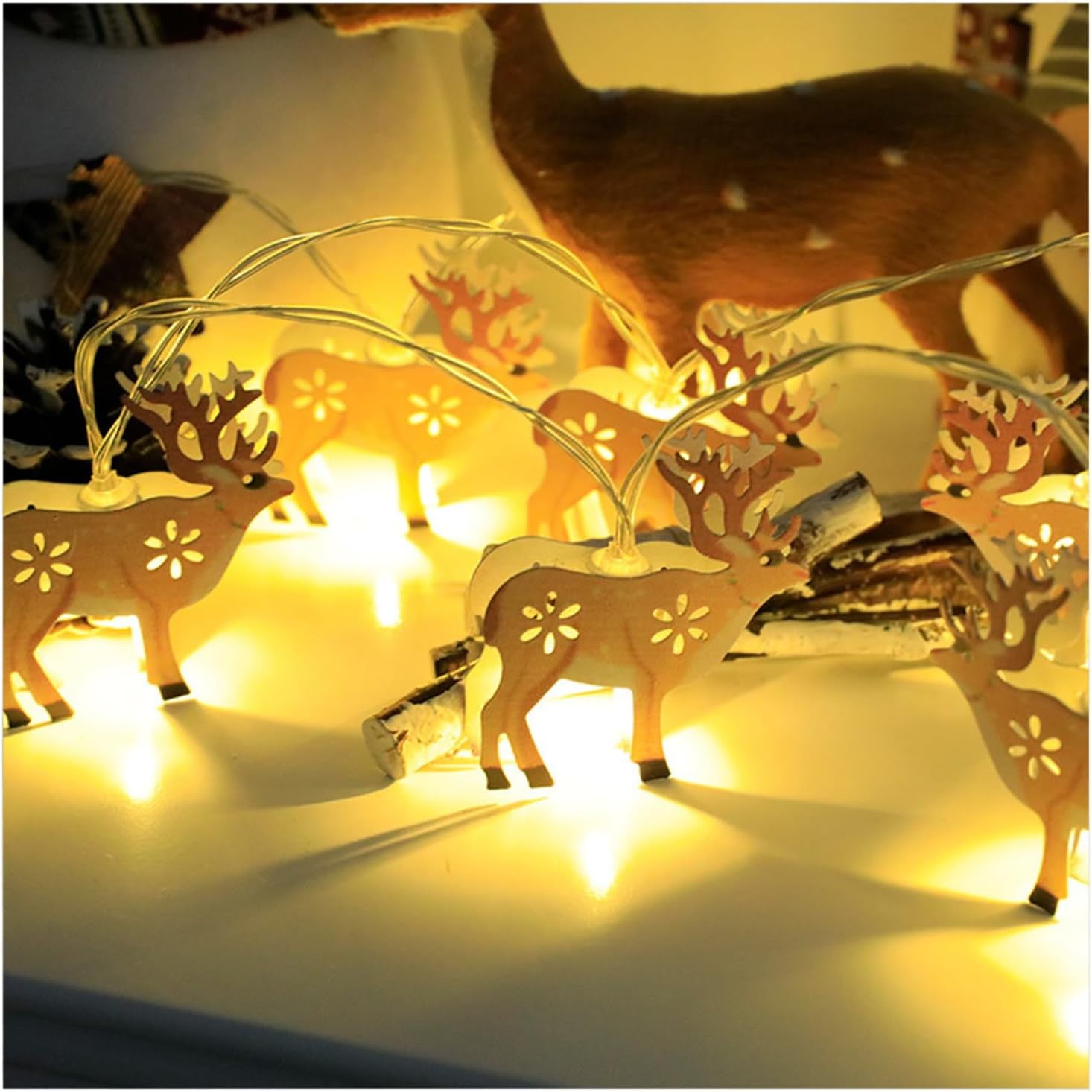 LINLIN Iron Christmas Decor String Light|Warm White Copper Wire Fairy ...