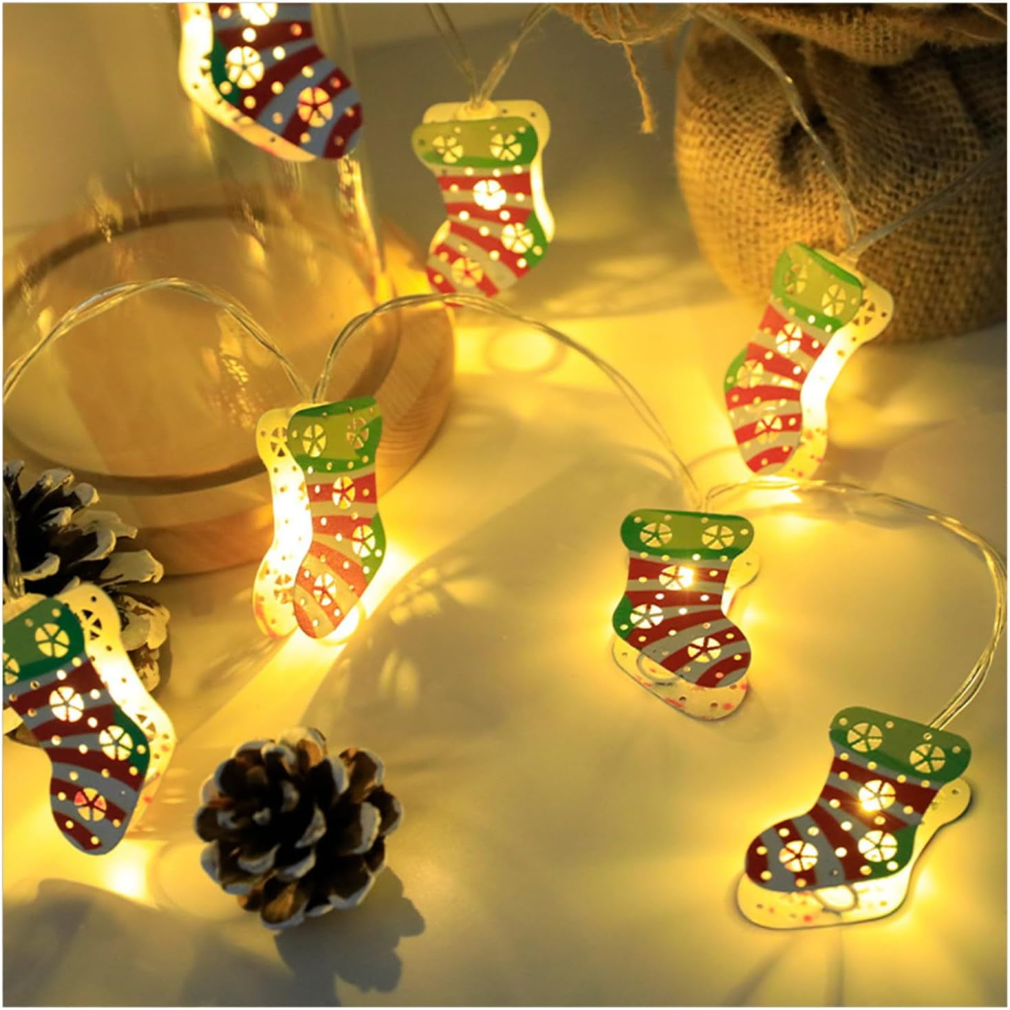 LINLIN Iron Christmas Decor String Light|Warm White Copper Wire Fairy ...