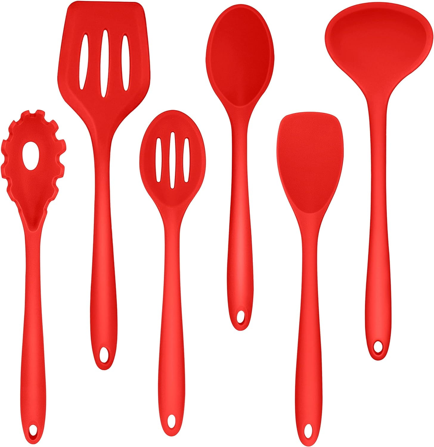 LINLIN Kitchen Utensils Set, 6 Pieces Silicone Cooking Utensils Set ...