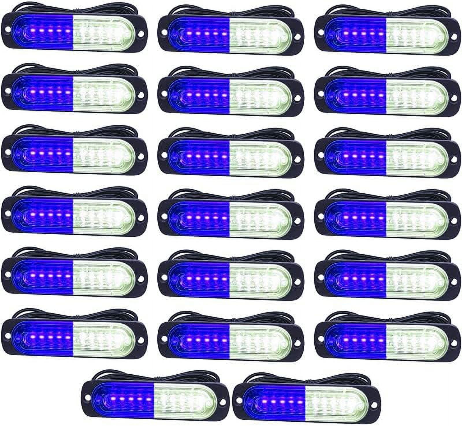 LINLIN LED Car Strobe Lights, 10 LED Emergency Strobe Lights niversal ...