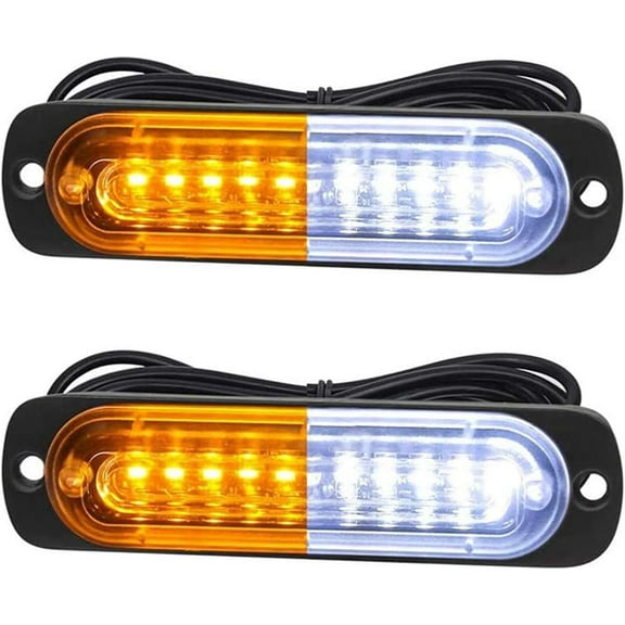 Qonioi 36W LED Pod Lights, Bright White and Amber Strobe Side Shooter ...