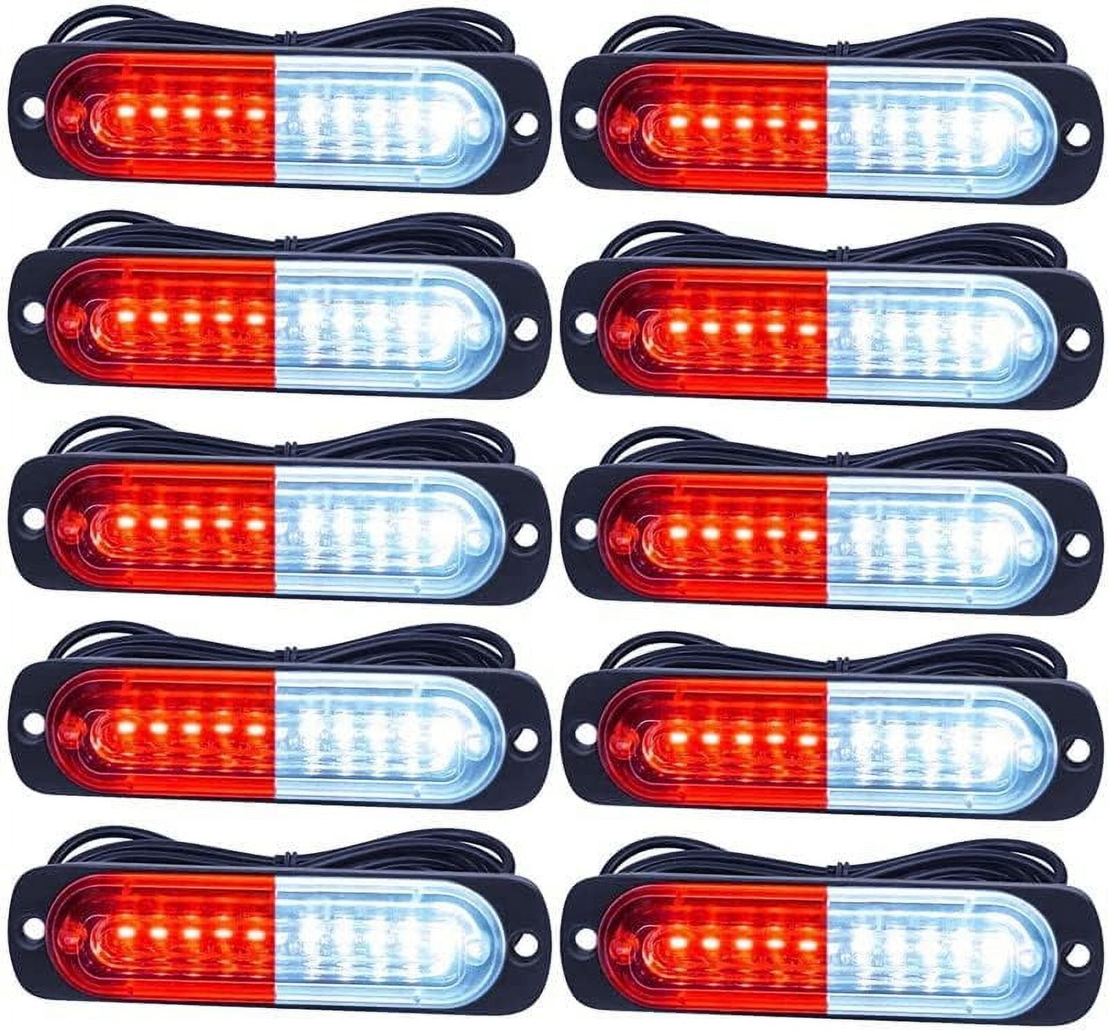 LINLIN LED Car Strobe Lights, 10 LEDEmergency Strobe LightsU niversal ...