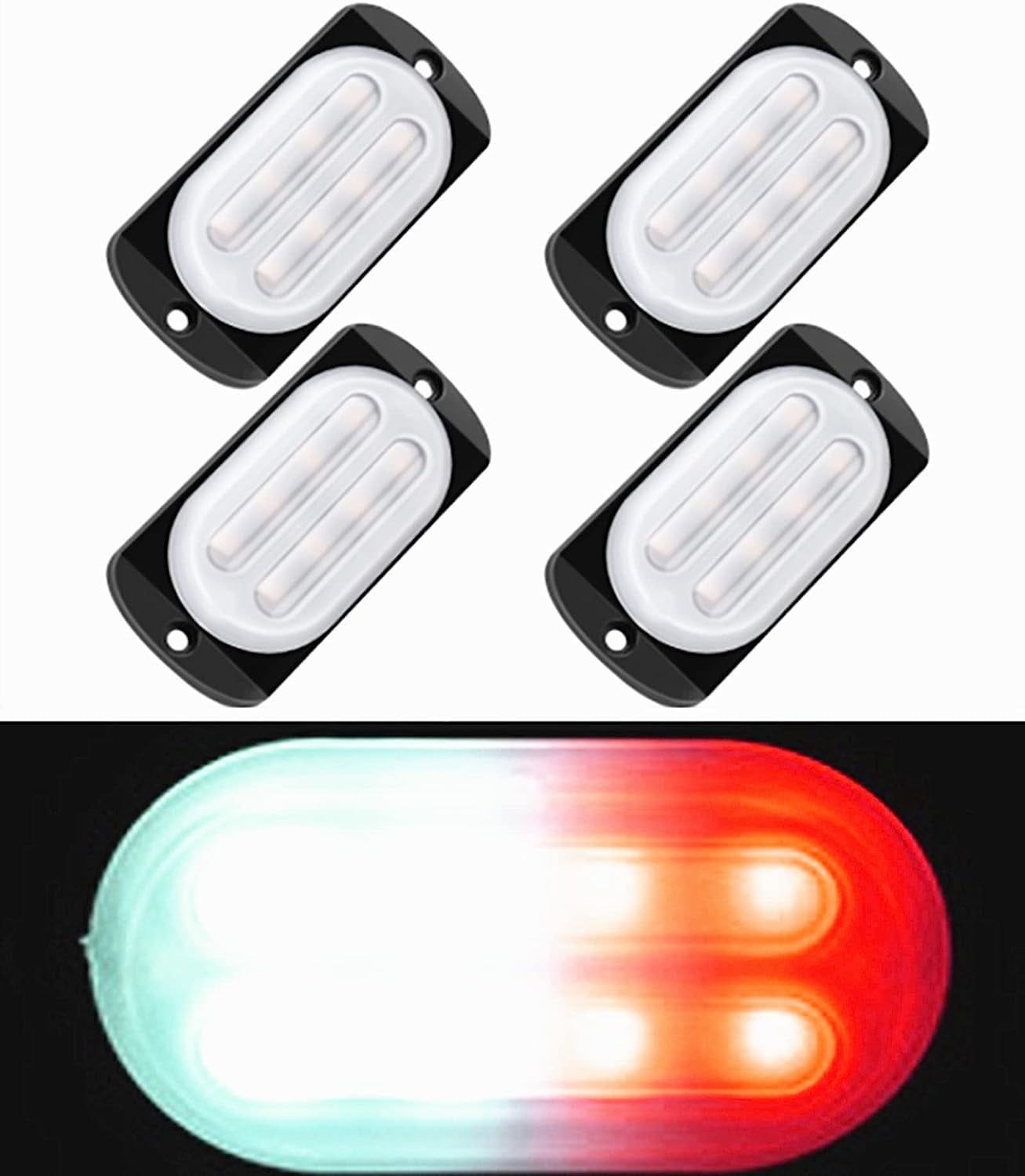 LINLIN LED Car Strobe Lights, Universal 4Pack 8LED Surface Mount ...