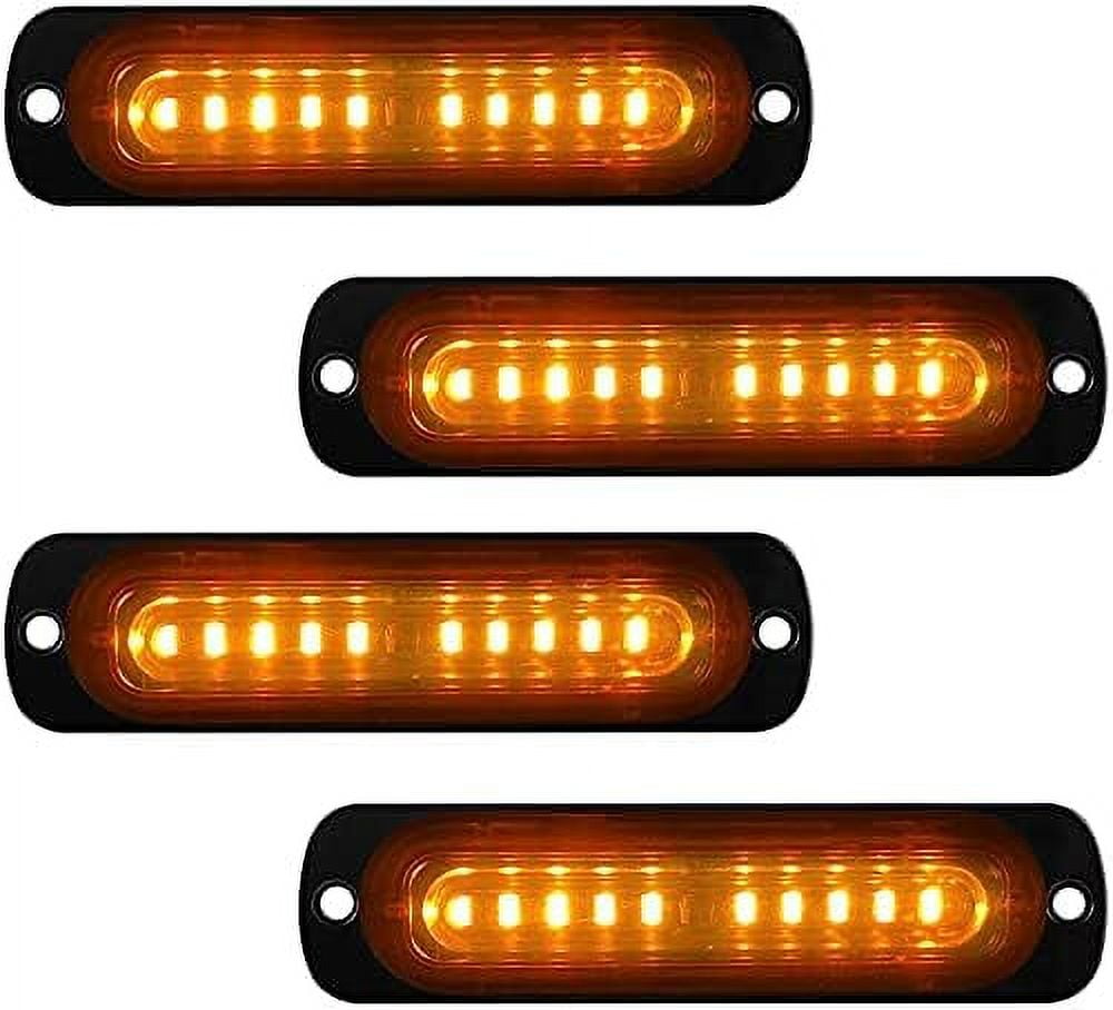 LINLIN LED Car Strobe Warning Lights, Universal 4Pack 10LED Surface ...