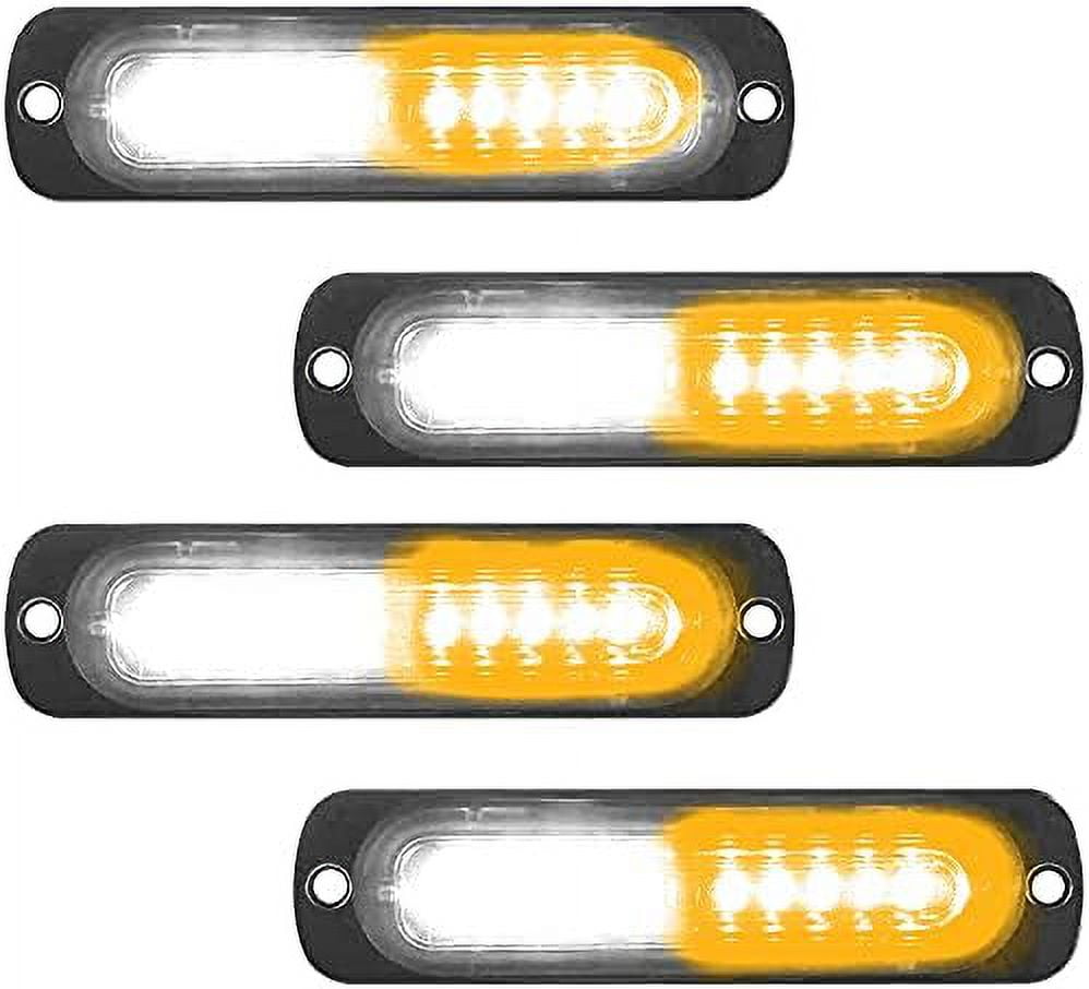 LINLIN LED Car Strobe Warning Lights, Universal 4Pack 10LED Surface ...