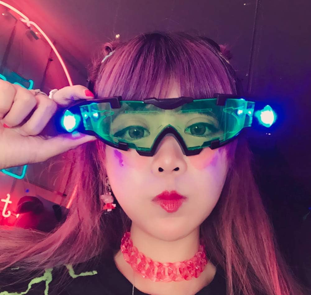 LINLIN LED Glasses, LED Party Glasses Luminous Glasses Cyberpunk Visor ...