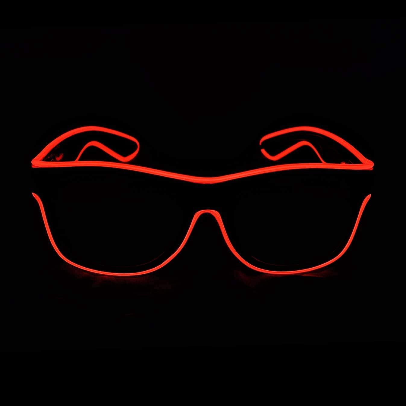 LINLIN LED Glasses, Light Up Glasses with 4 Modes Neon El Wire LED ...
