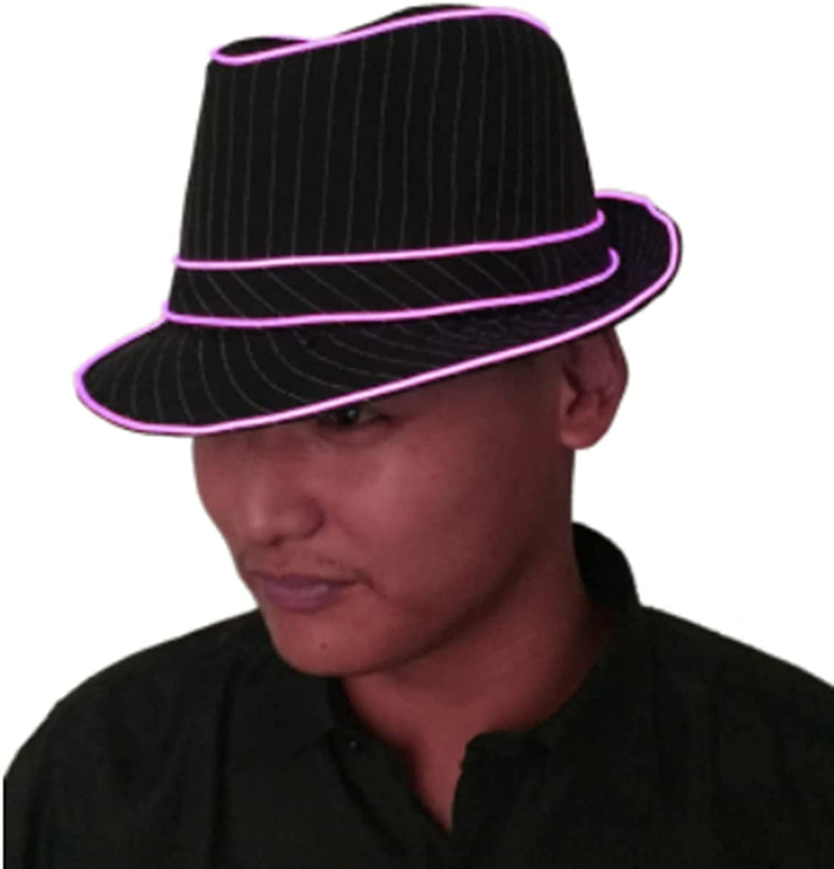 LINLIN LED Hat, LED Jazz Hat Flashing Fedora Hats Dancing Performance ...