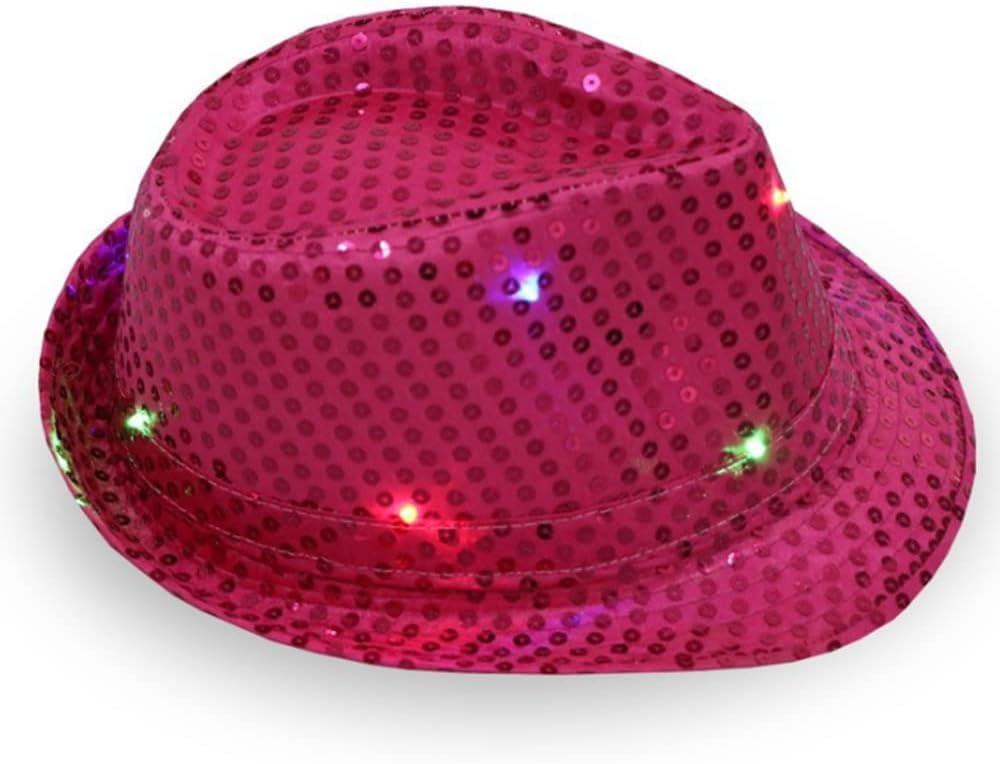 LINLIN LED Hat Light Up Snapback Hat Light Up Fedora Flashing Novelty ...
