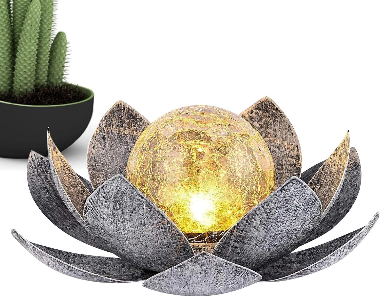 LINLIN LED Lotus Flower Light, Solar Lotus Flower Outdoor Lamp, Outdoor ...