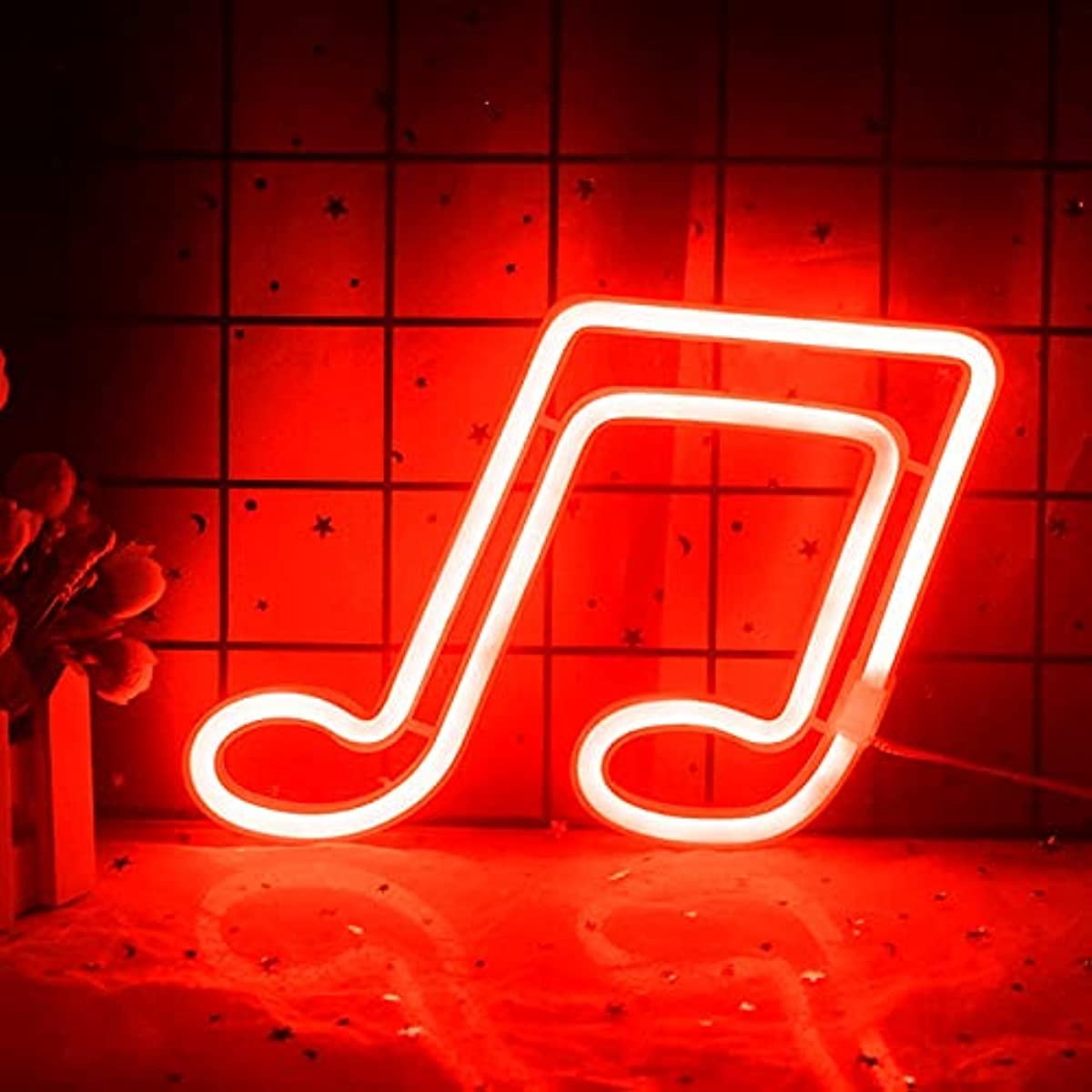 LINLIN LED Neon Night Light, Music Note Neon Sign USB/Battery Powered ...