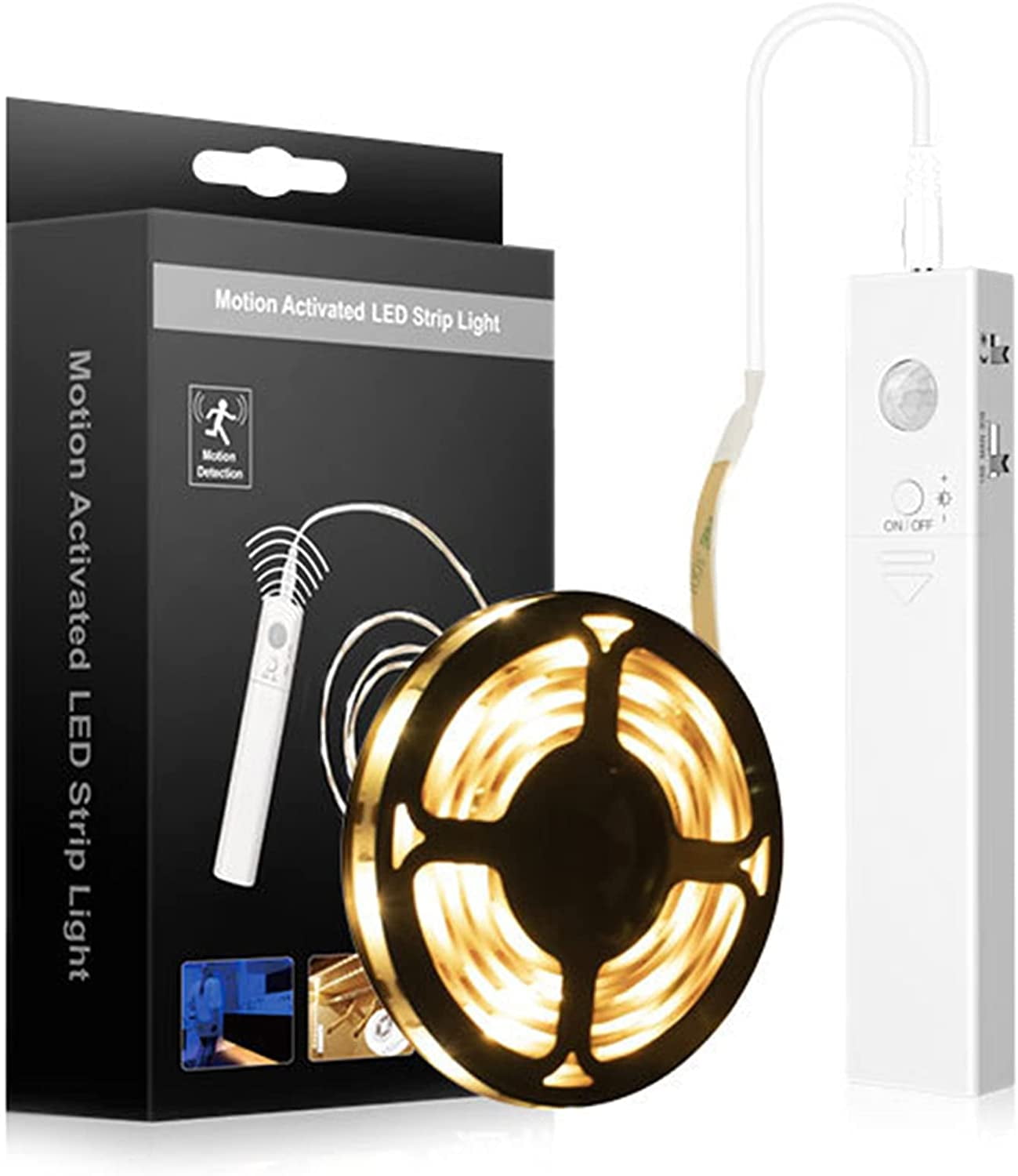 LINLIN LED Strip Lights Battery Operated, Waterproof Dimmable LED Light ...