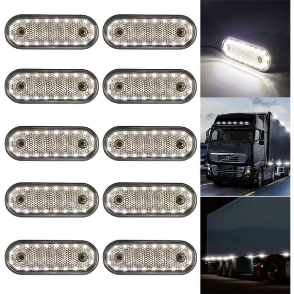 LINLIN LED Truck Side Marker Light Surface Mount, 10PCS Amber Trailer ...