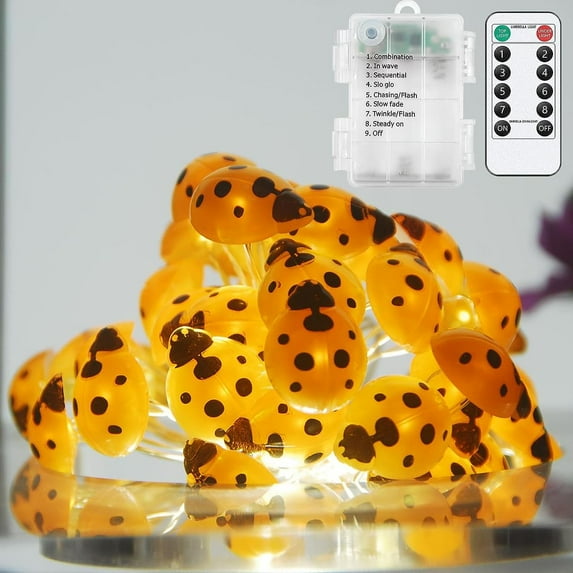 LINLIN Ladybird Fairy String Lights 10ft 30Led Ladybug String Lights ...