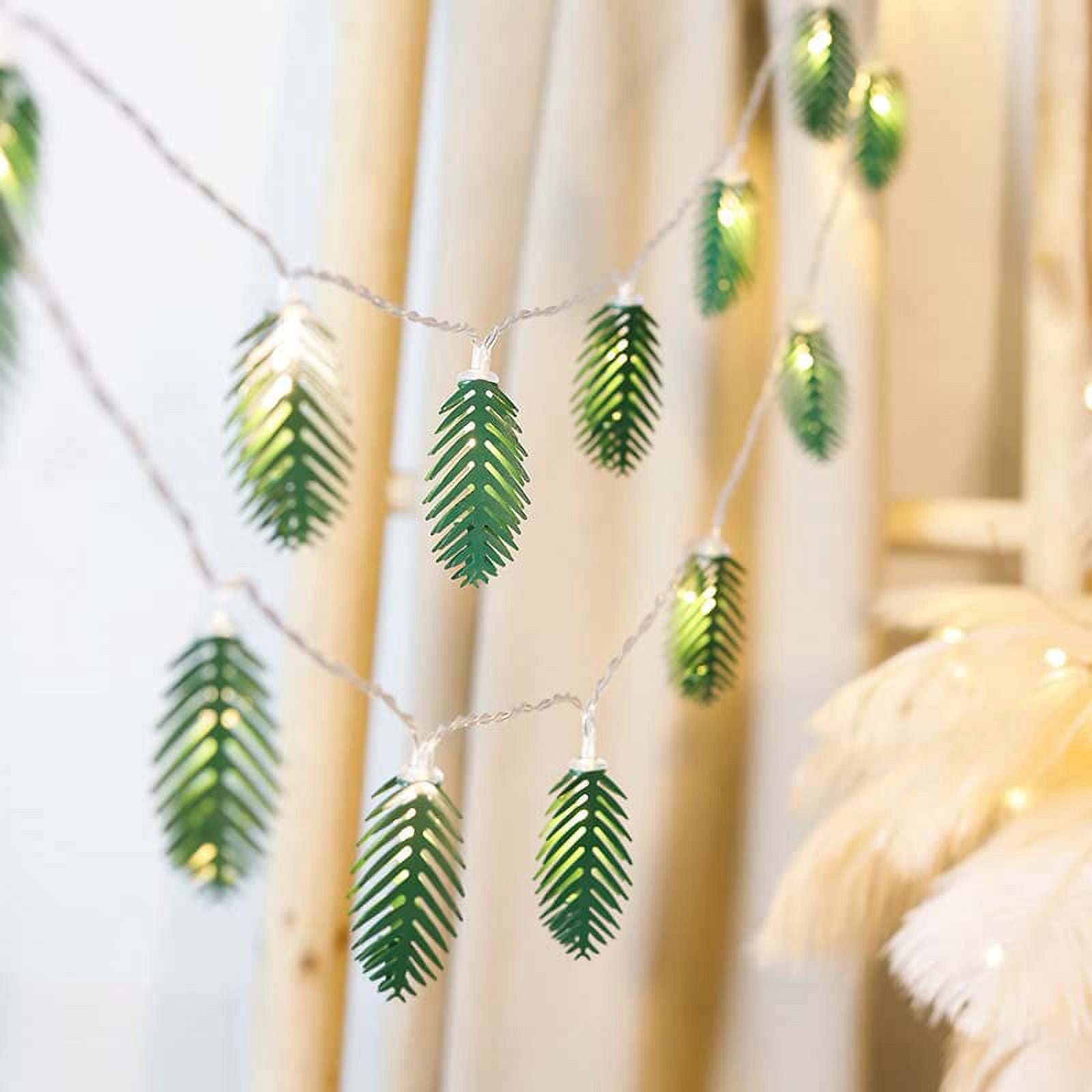 LINLIN Leaf String Lights, Faux Palm Leaf Wall Mounted Rattan Leaf ...