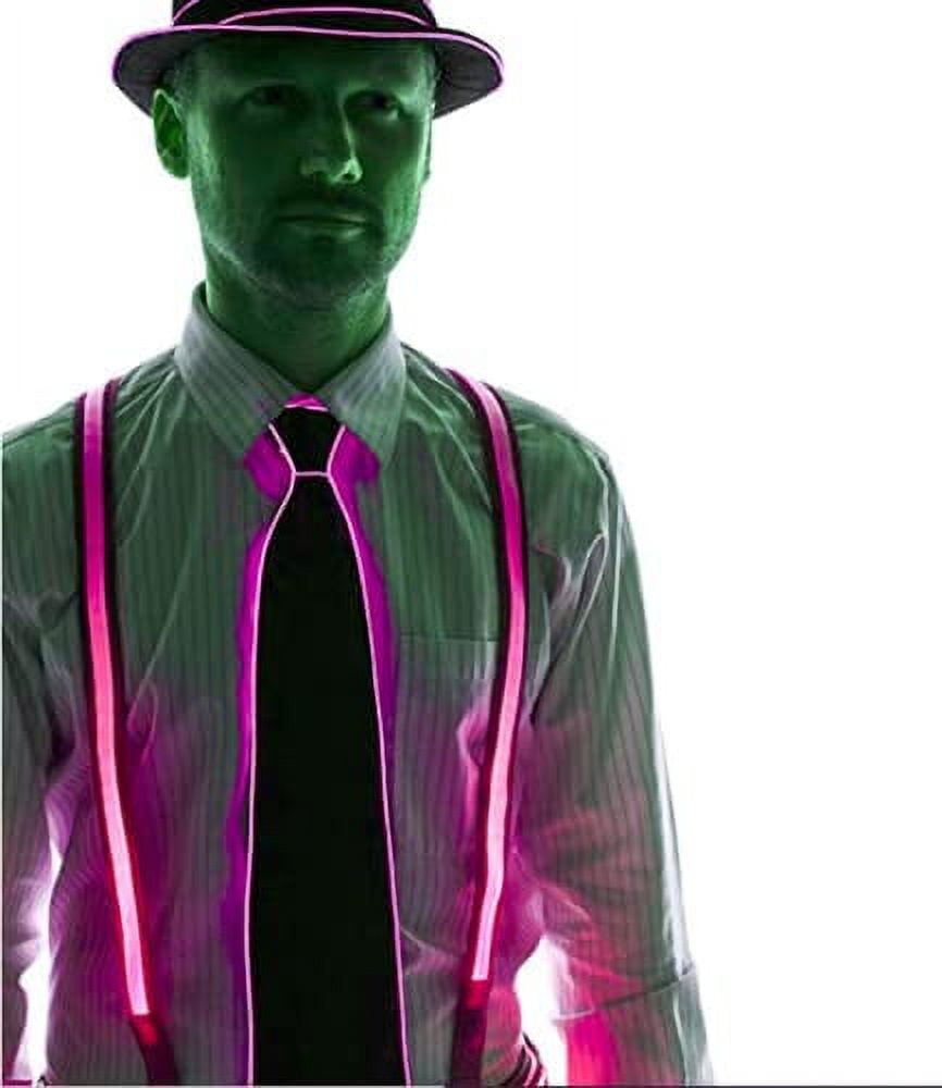 LINLIN Light Up Suspenders and LED Tie with LED Party Hat, Light Up Tie ...