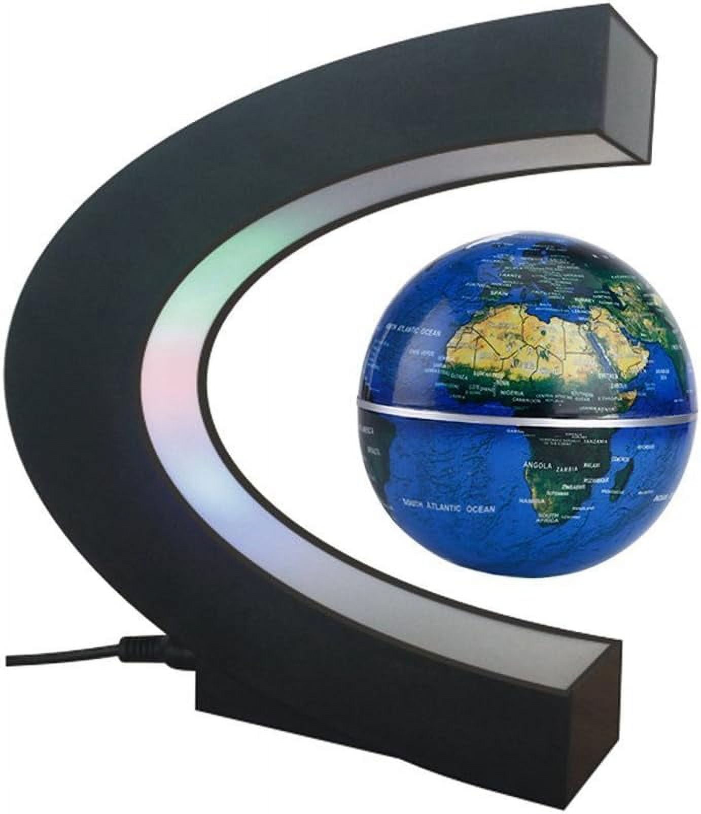 LINLIN Magnetic Levitation Globe,C Shaped Floating Globe Rotating World ...