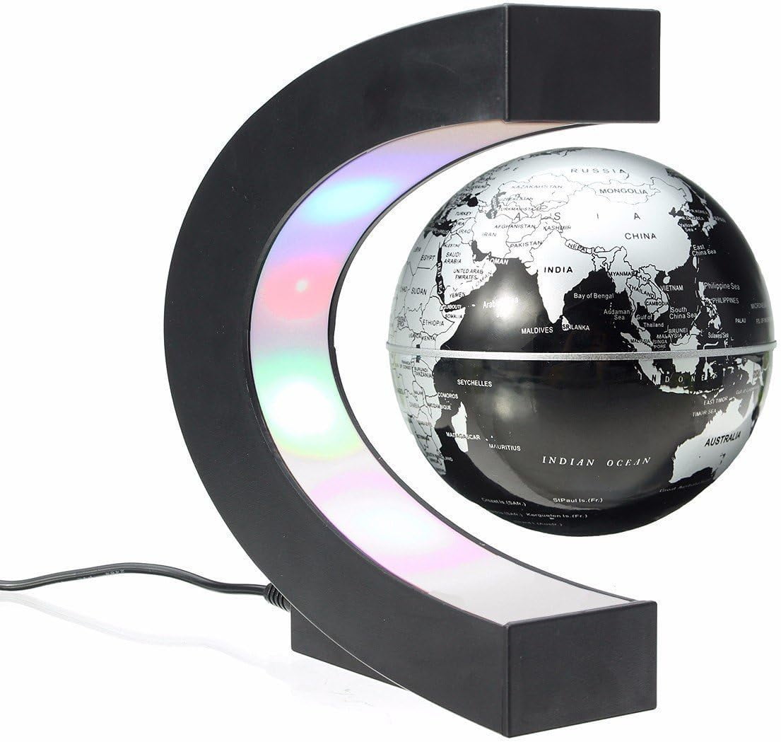 LINLIN Illuminated Floating Globe, Magnetic Levitation, Rotating World ...