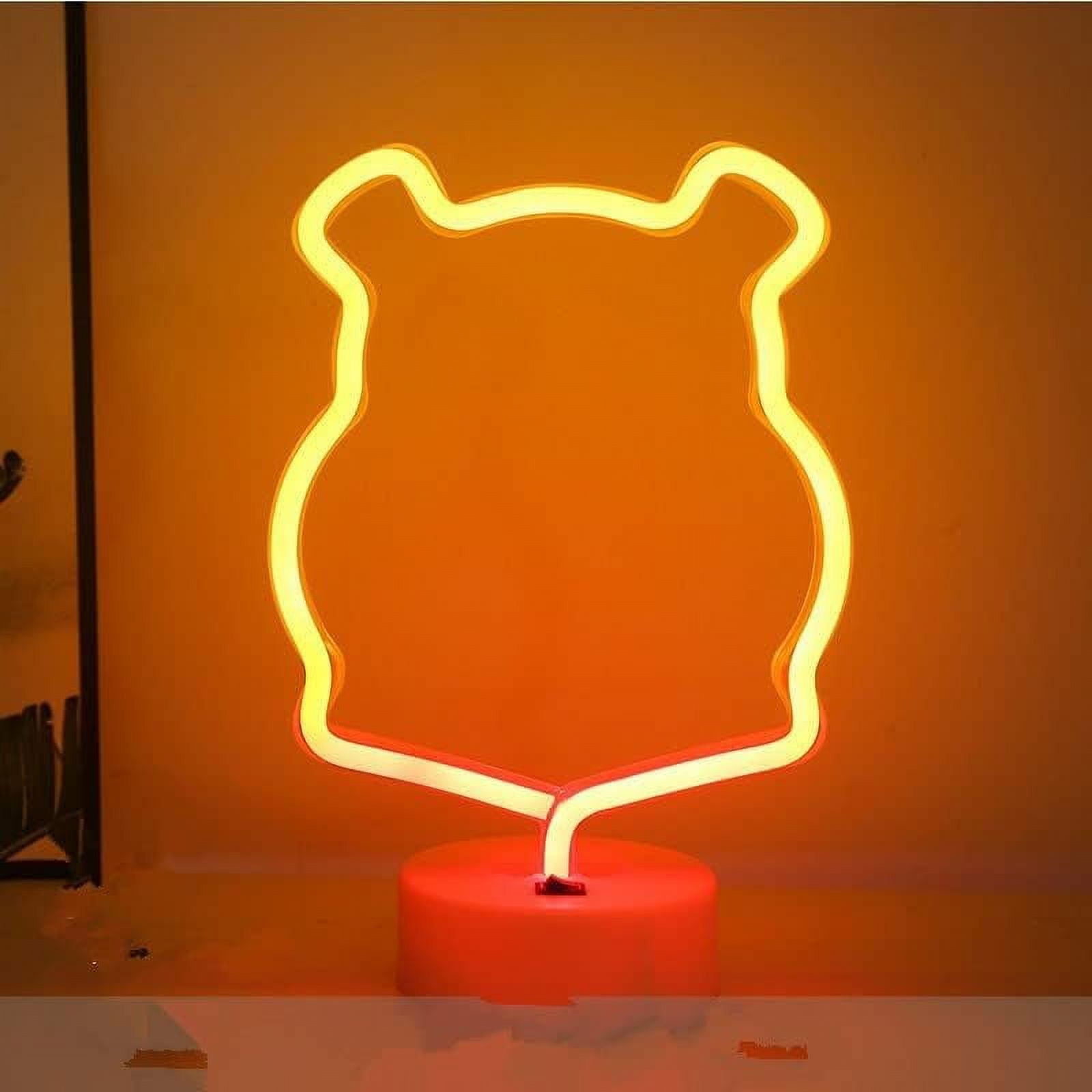LINLIN Neon Light Sign, with Holder Base Table Lamps, Remote Control ...