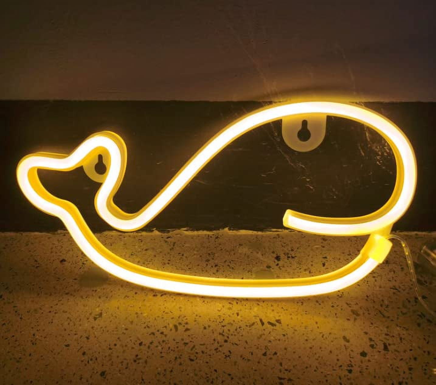 LINLIN Neon Sign,Dolphin Whale Neon Sign Light Wall LED Neon Night Lamp ...