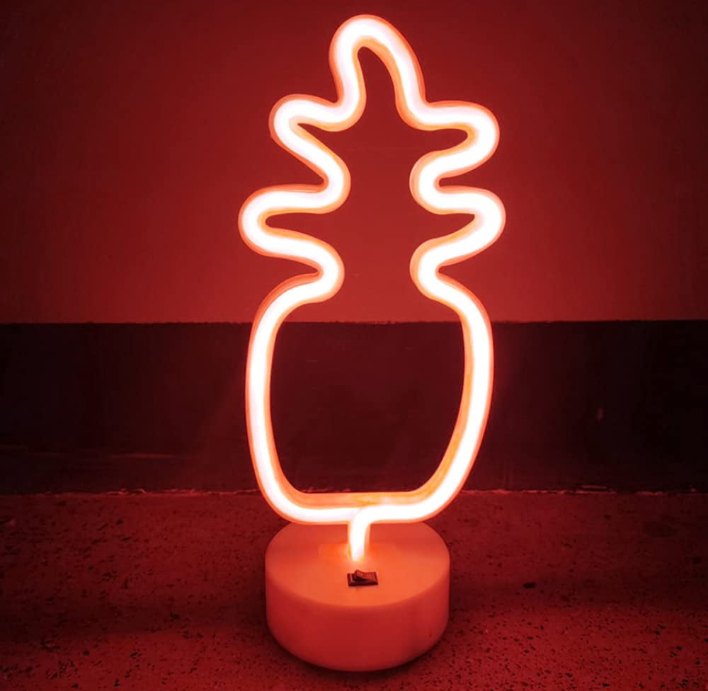 LINLIN Neon Sign, Pineapple Neon Sign LED Neon Light Night Lamp USB ...