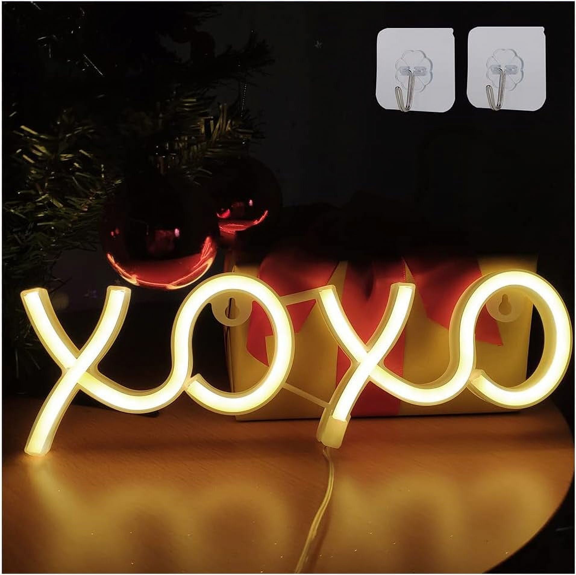 LINLIN Neon Signs XOXO Light Neon Sign,USB & Battery Operated LED Signs ...
