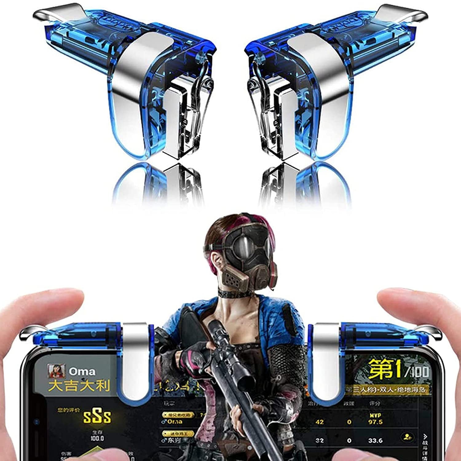 Linlin Pubg Mobile Game Controller Gaming Trigger Smartphone Shooter Sensitive Controller 6174