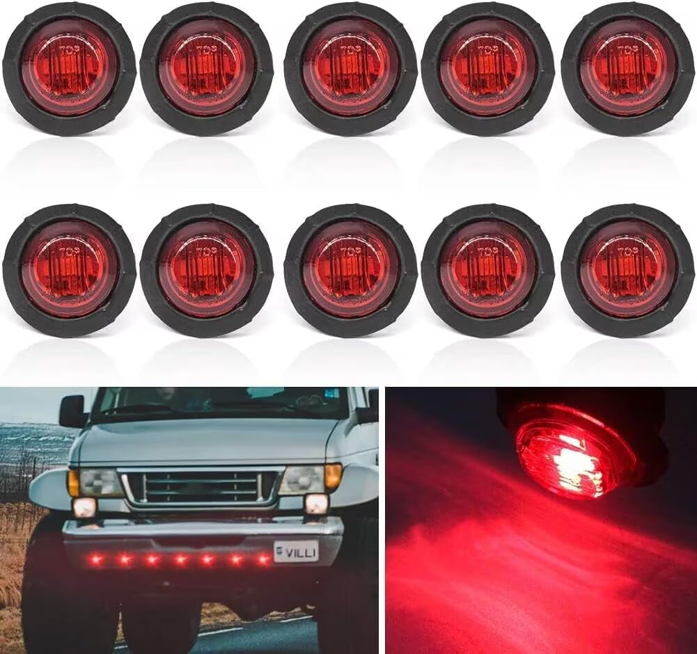 LINLIN Round Trailer Side Marker Lights,Universal 3/4" LED Front Rear ...