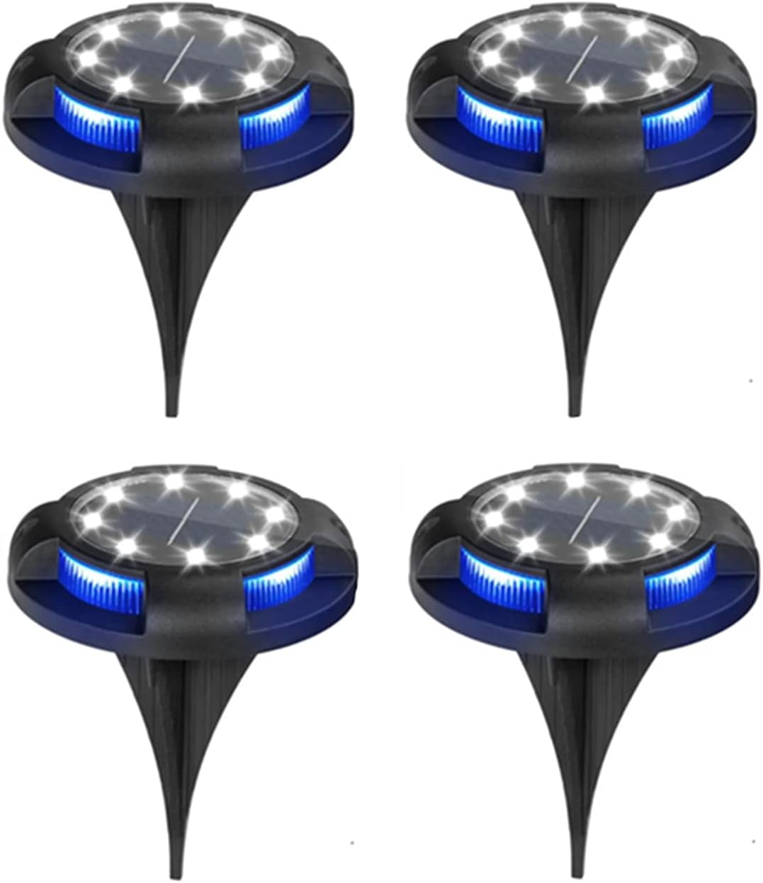 LINLIN Solar Garden Lights Outdoor, 4 Pack 8LED Solar Lawn Lamp ...