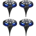LINLIN Solar Garden Lights Outdoor, 4 Pack 8LED Solar Lawn Lamp ...