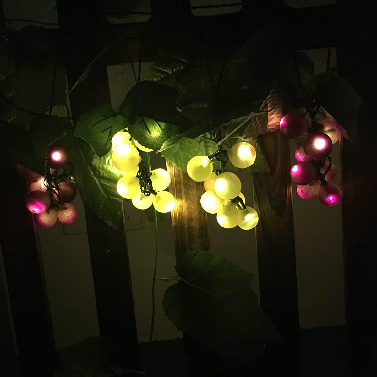 LINLIN Solar Outdoor String Lights, Waterproof 8-Count Grape String ...