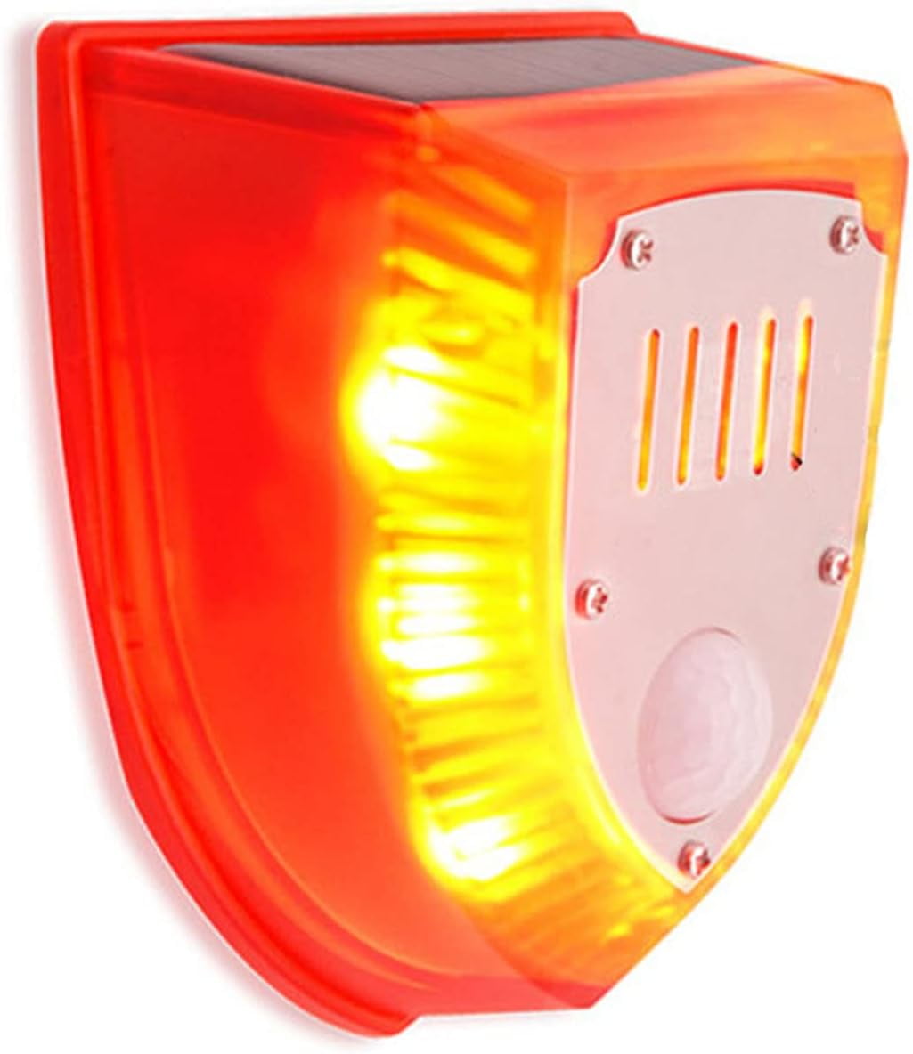 LINLIN Solar Security Alarm Lights, 129dB Gunshot Sounds & Dog Barking ...