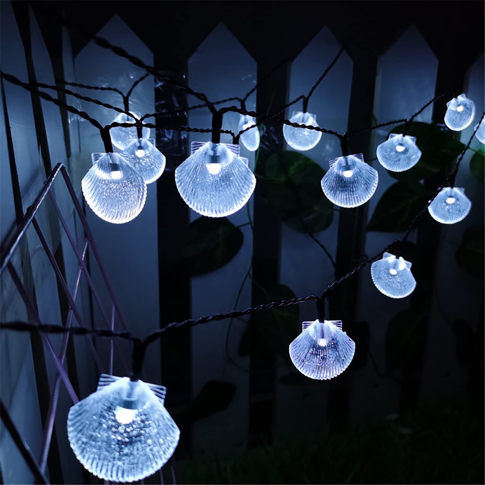 LINLIN Solar Shell Light String,LED Indoor and Outdoor Shell Fairy ...